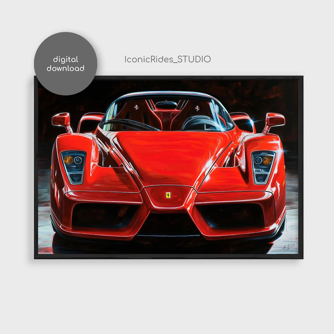 Enzo Ferrari Print, Classic Supercars Wall Art, Automotive Poster ...