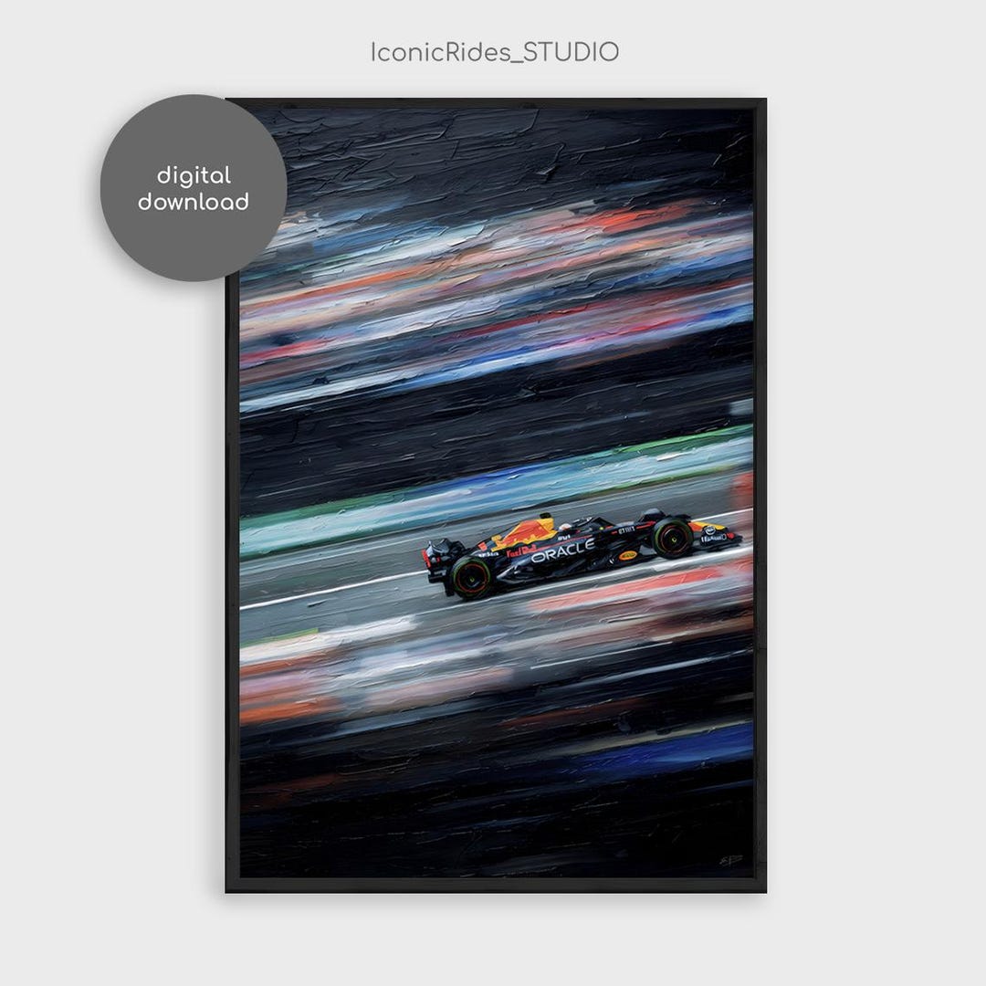 Max Verstappen Painting, Red Bull F1 Art, Formula 1 Wall Art, RB20 ...