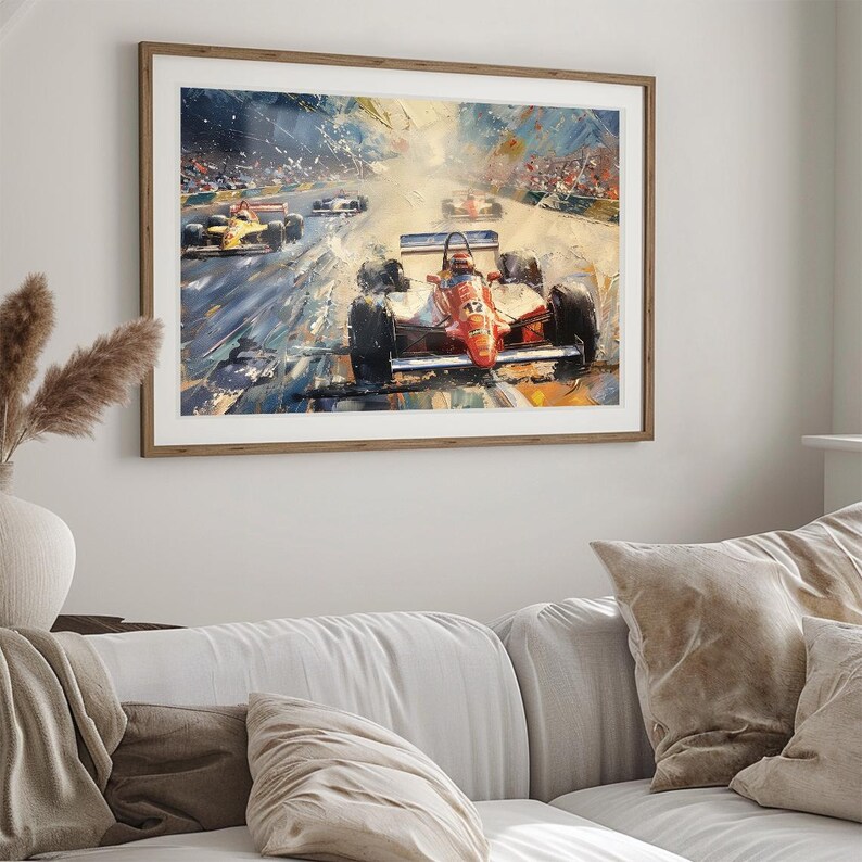 Formula 1 Painting, Silverstone Grand Prix Vintage Art, Motorsport ...
