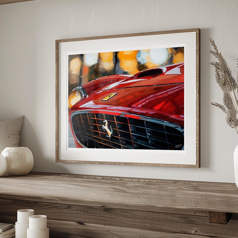 Ferrari 250 GT SWB Oil Painting: Classic Car Wall Art (digital Download ...
