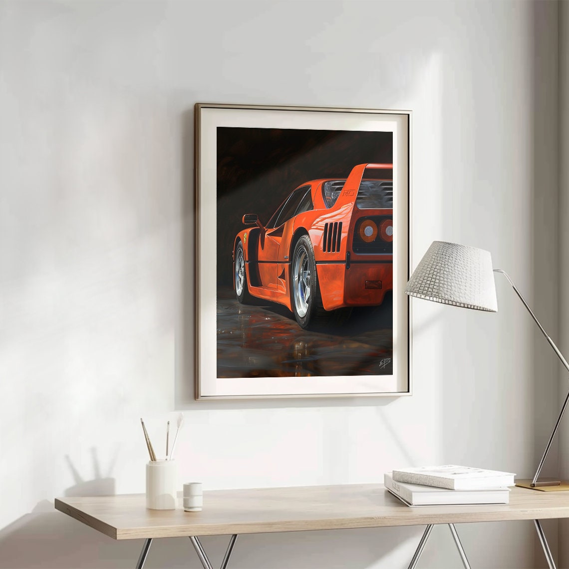 Ferrari F40 Painting, Super Car Print, Classic Ferrari Poster, F40 Oil ...