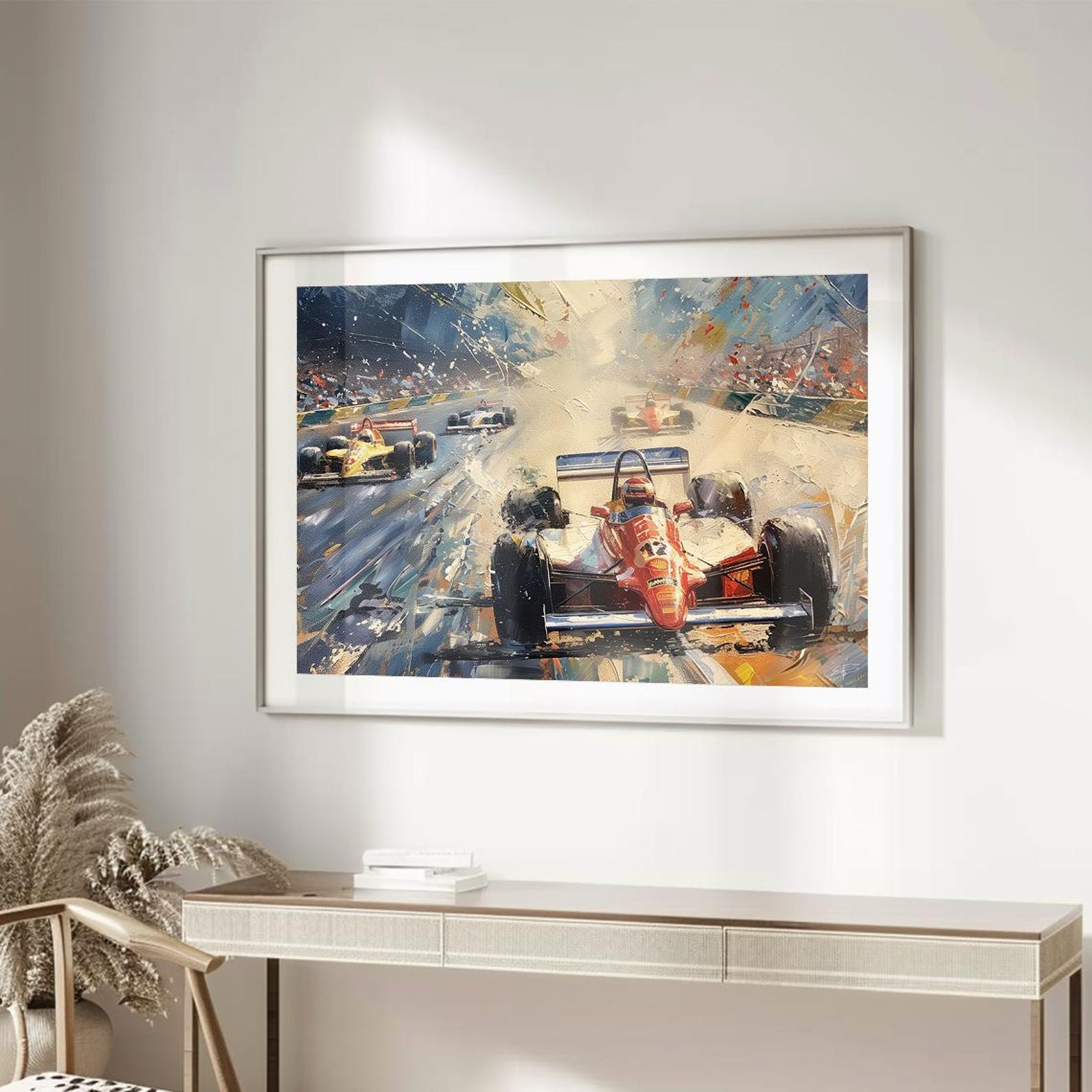 Formula 1 Painting, Silverstone Grand Prix Vintage Art, Motorsport ...