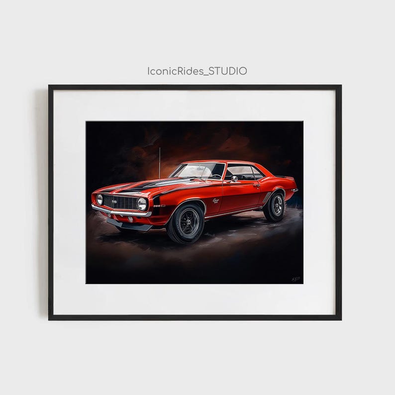 Chevrolet Camaro SS Poster – Muscle Car Painting – Classic Chevy Wall ...