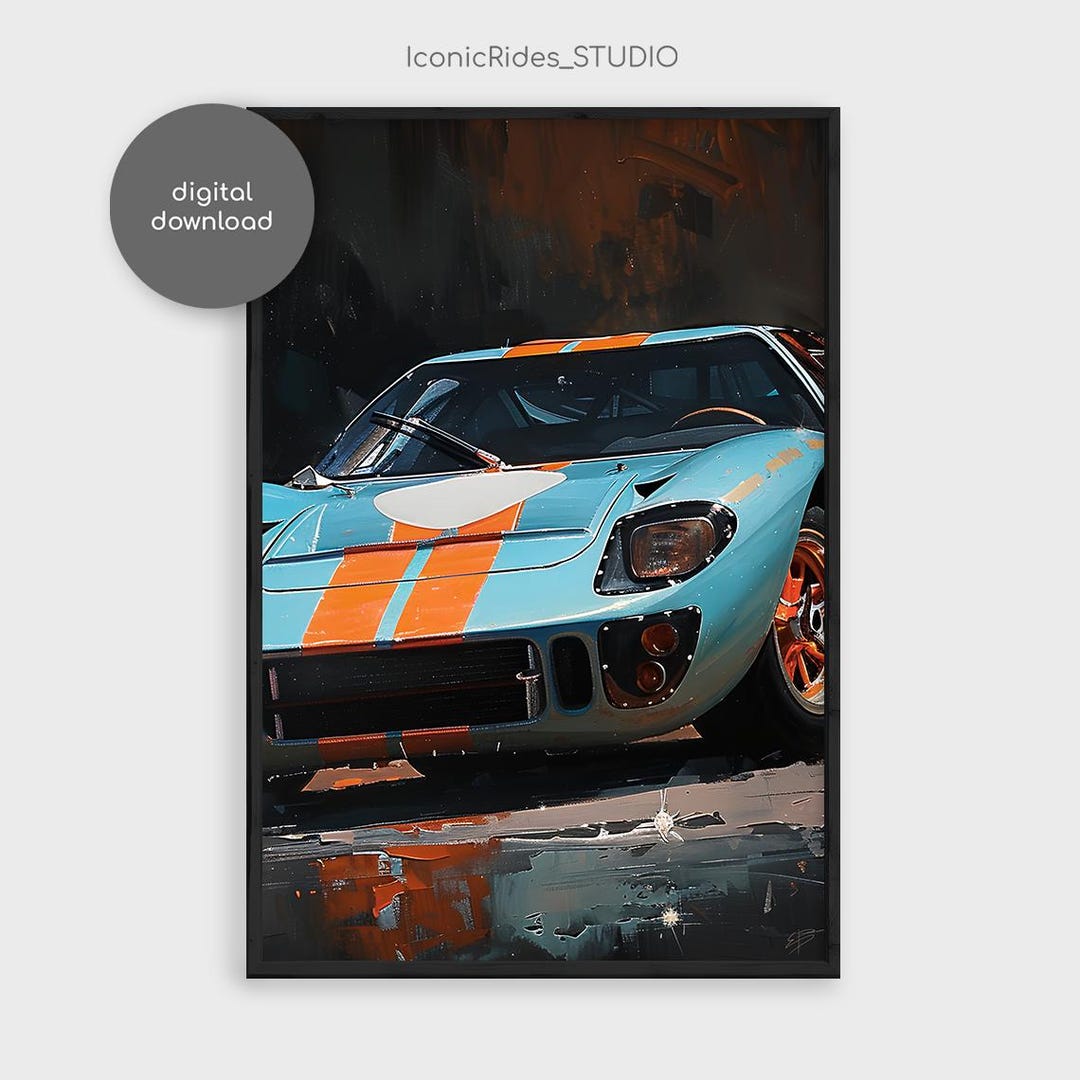 Ford GT40 Painting, Automotive Art Print, Canvas GT40 Print, Ford GT ...