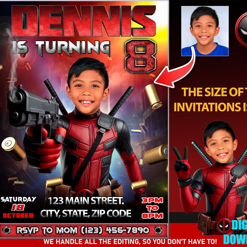 Deadpool Party Supplies - Etsy