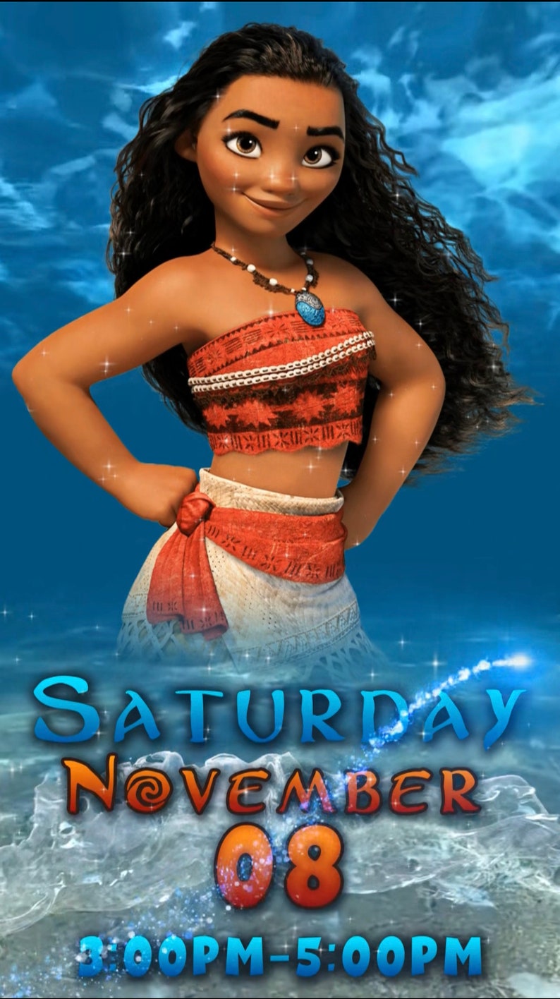 Moana Invitation, Moana Birthday Video Invitation, Moana Invitation ...