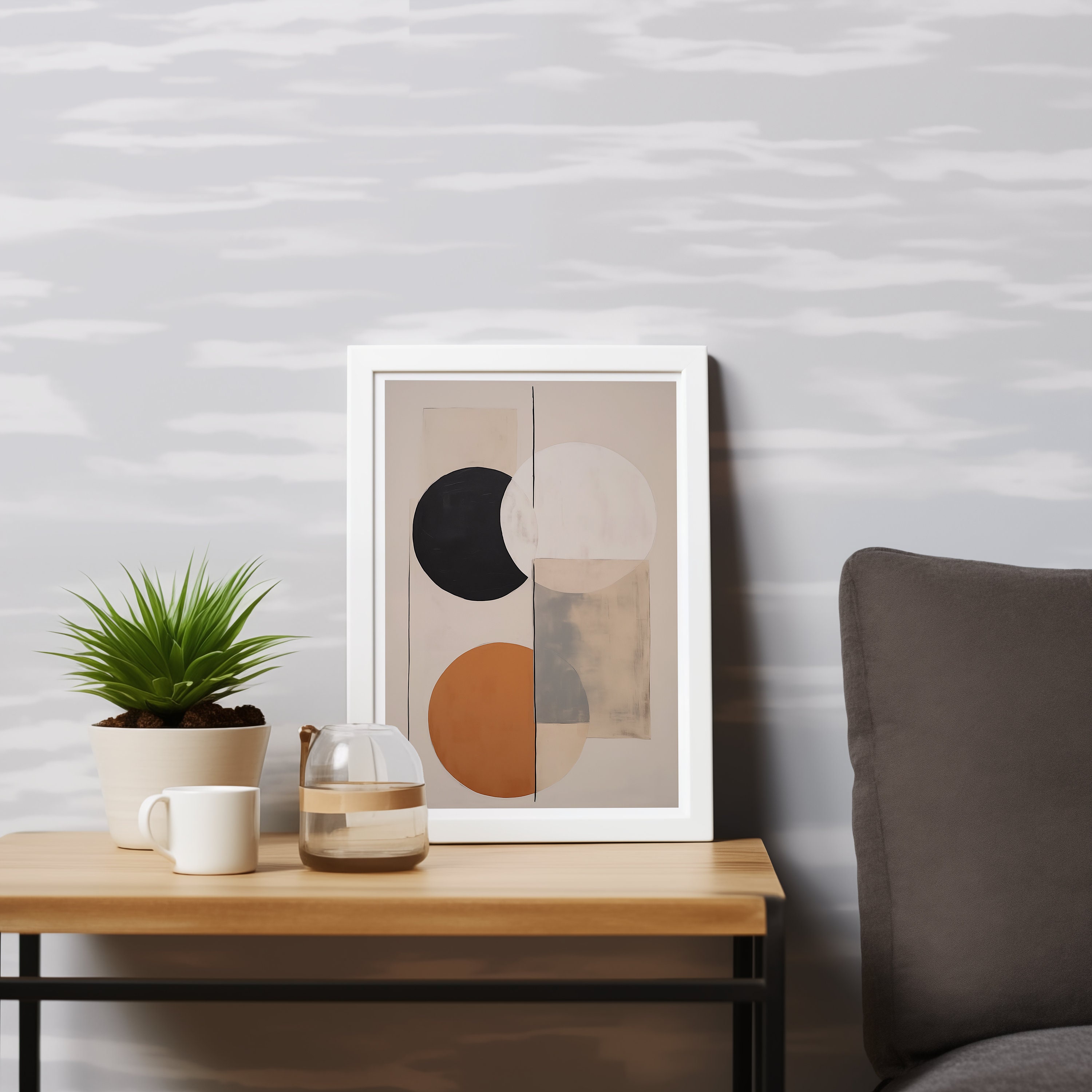 Harmony in Geometry Satin Posters 300gsm Abstract Painting Wall Art ...