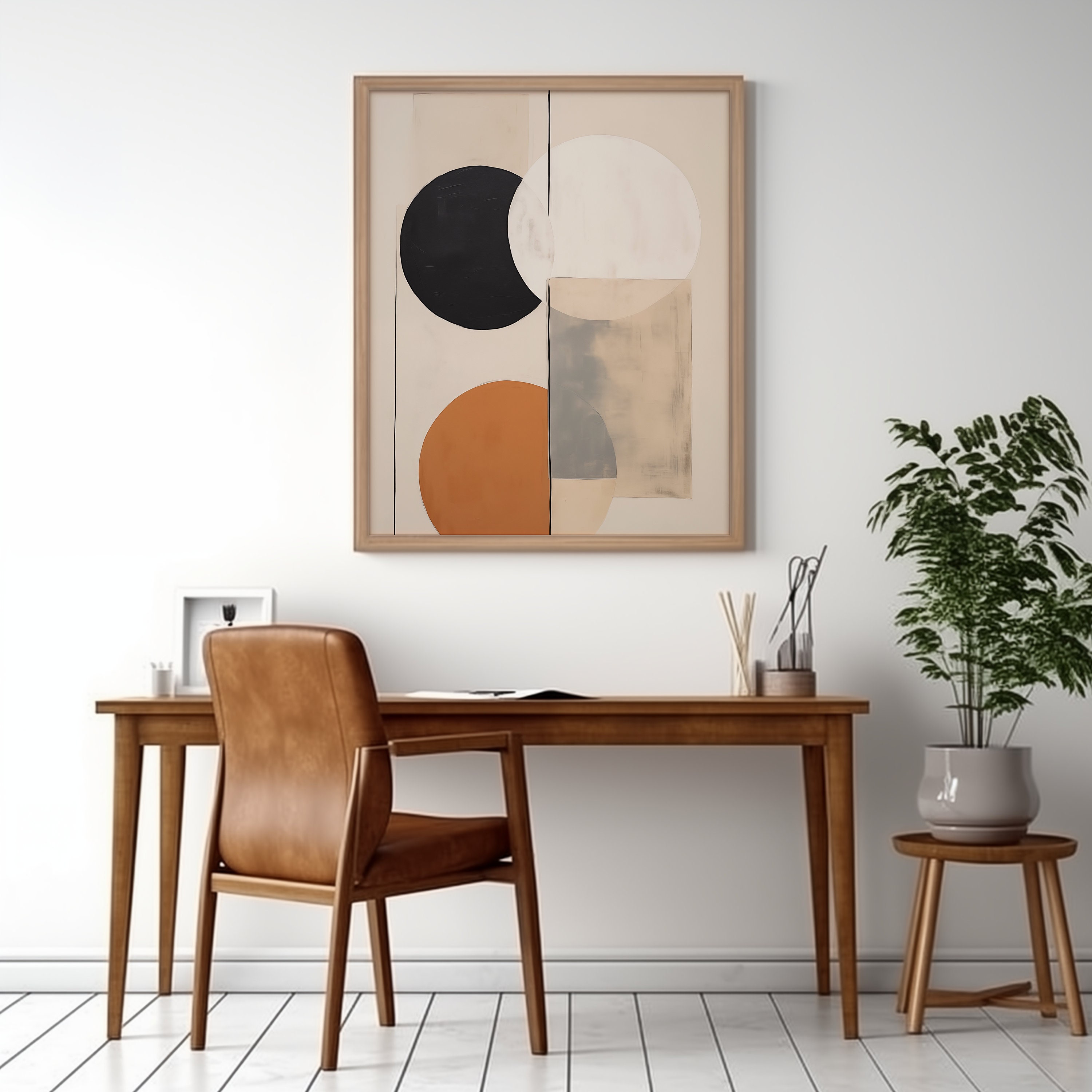 Harmony in Geometry Satin Posters 300gsm Abstract Painting Wall Art ...