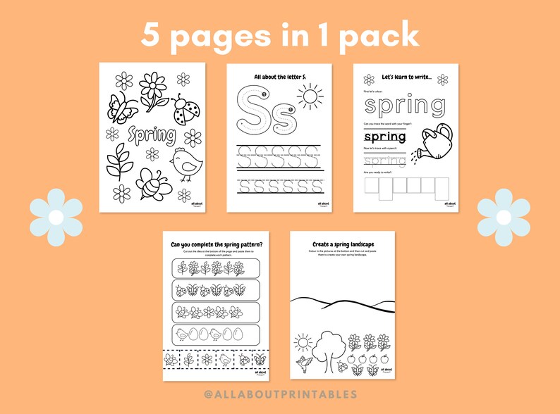 Spring Activity Pack Printable - Etsy