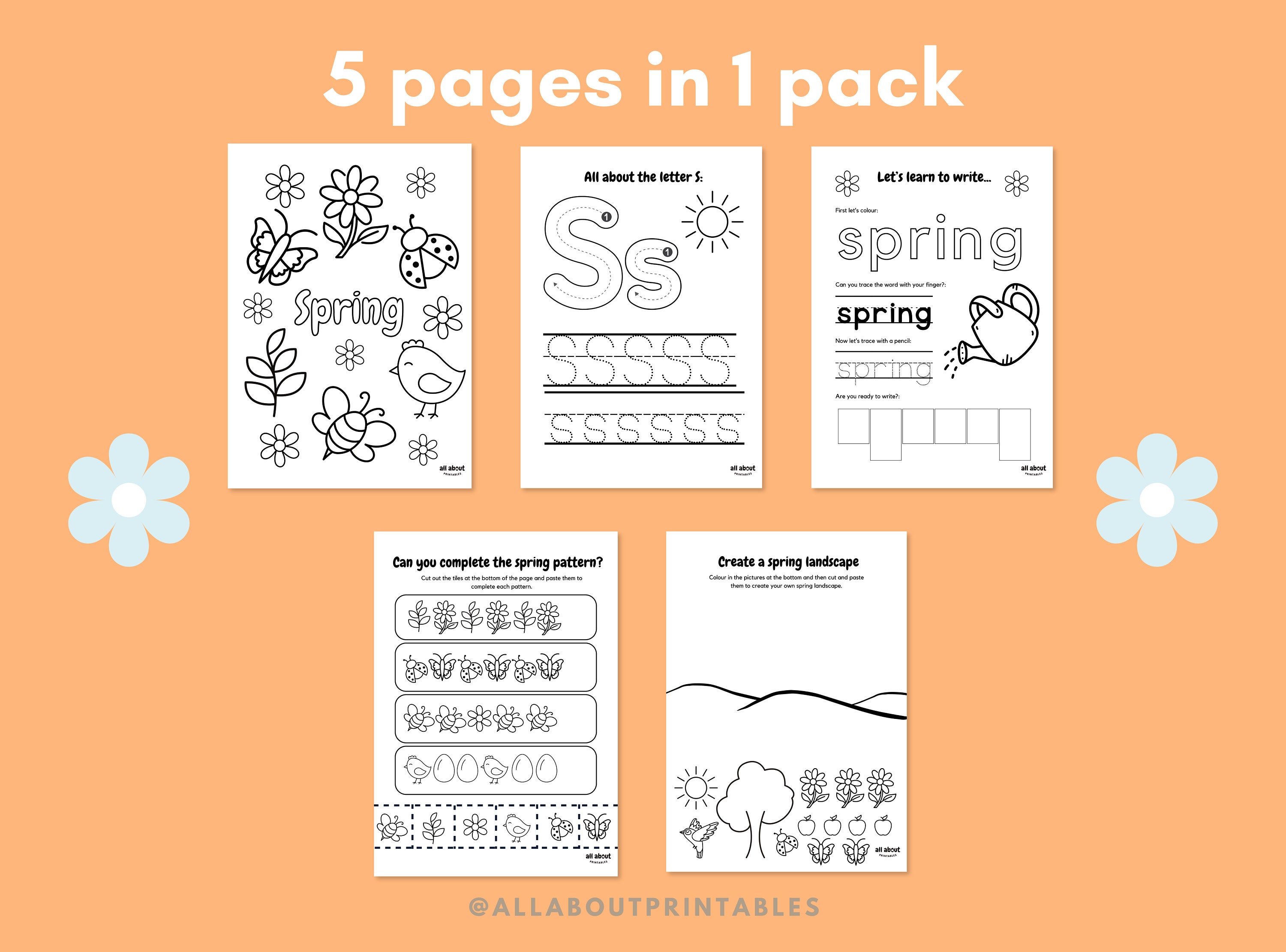 Spring Activity Pack Printable - Etsy