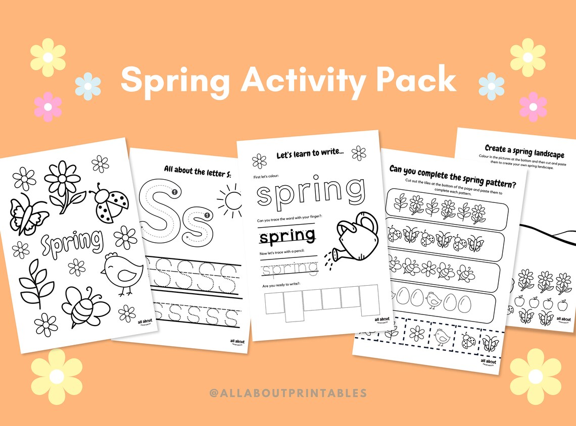 Spring Activity Pack Printable - Etsy