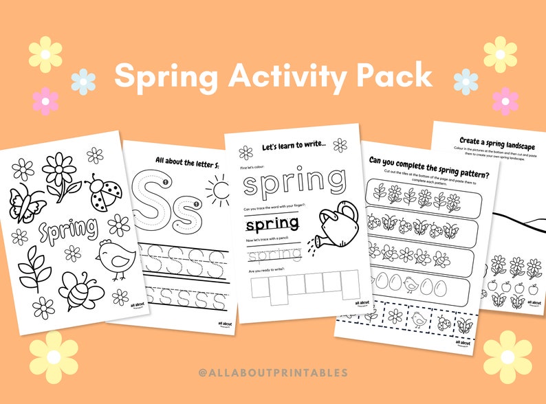 Spring Activity Pack Printable - Etsy