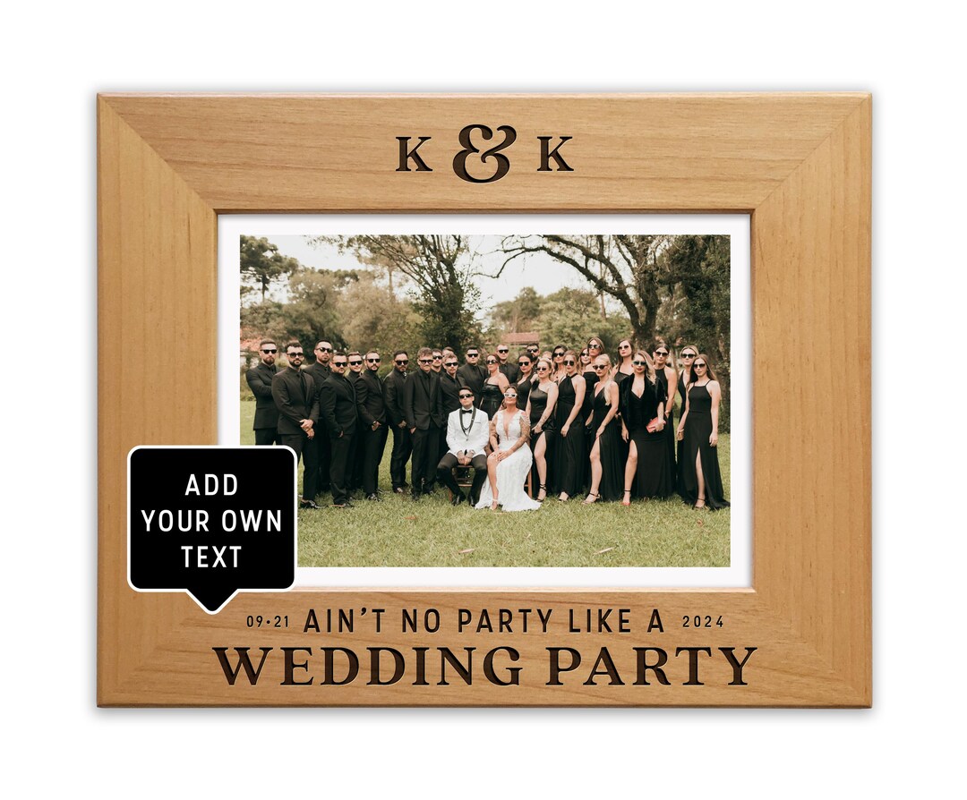 Custom Photo Frame, Engraved Wood Picture Frame, Wedding Party Favors ...