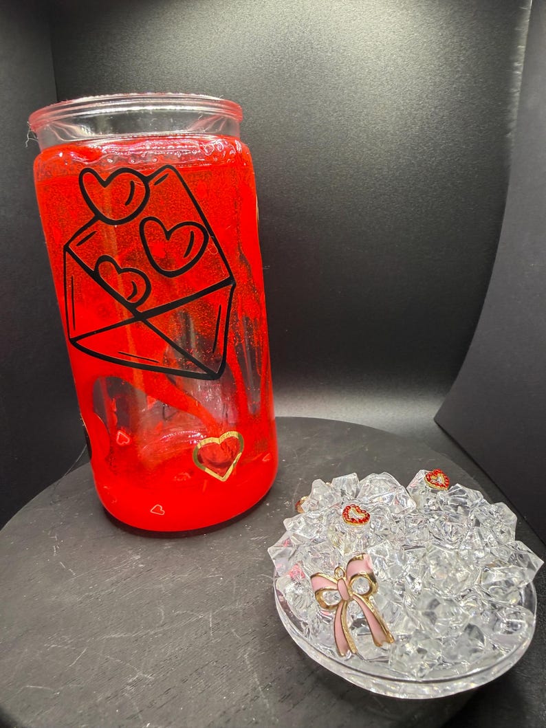 Love Letter Lava Drip 16 Ounce Snowglobe Tumbler With a Faux Ice Lid - Etsy