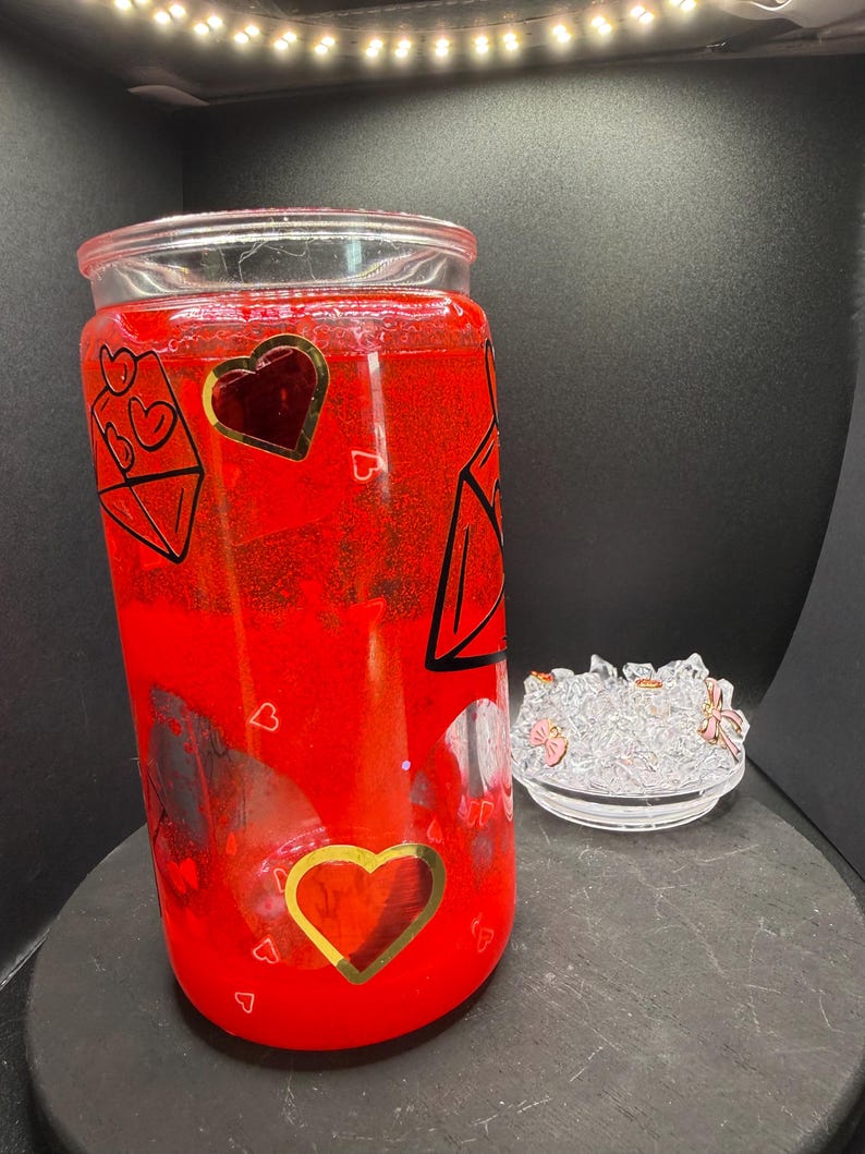 Love Letter Lava Drip 16 Ounce Snowglobe Tumbler With a Faux Ice Lid - Etsy