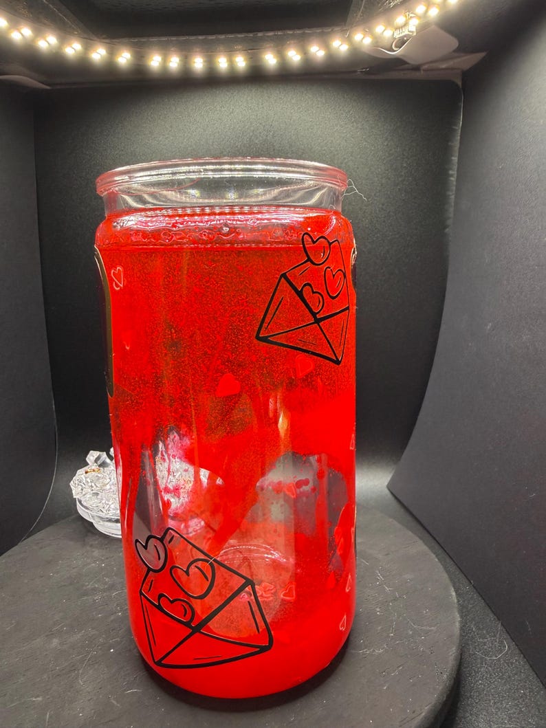 Love Letter Lava Drip 16 Ounce Snowglobe Tumbler With a Faux Ice Lid - Etsy