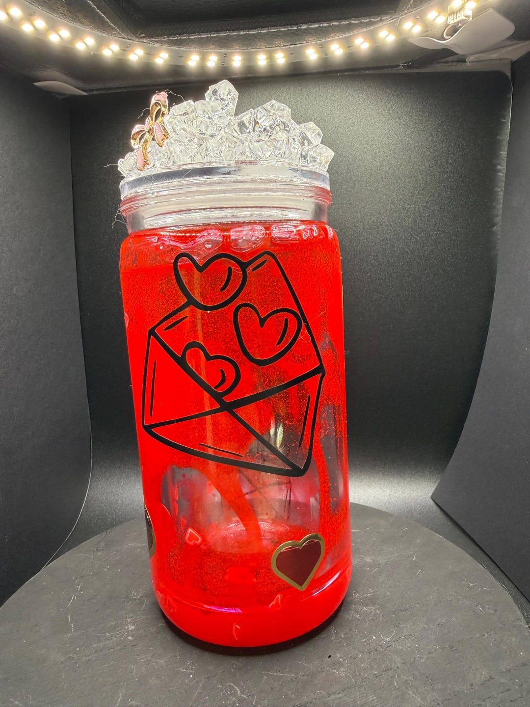 Love Letter Lava Drip 16 Ounce Snowglobe Tumbler With a Faux Ice Lid - Etsy