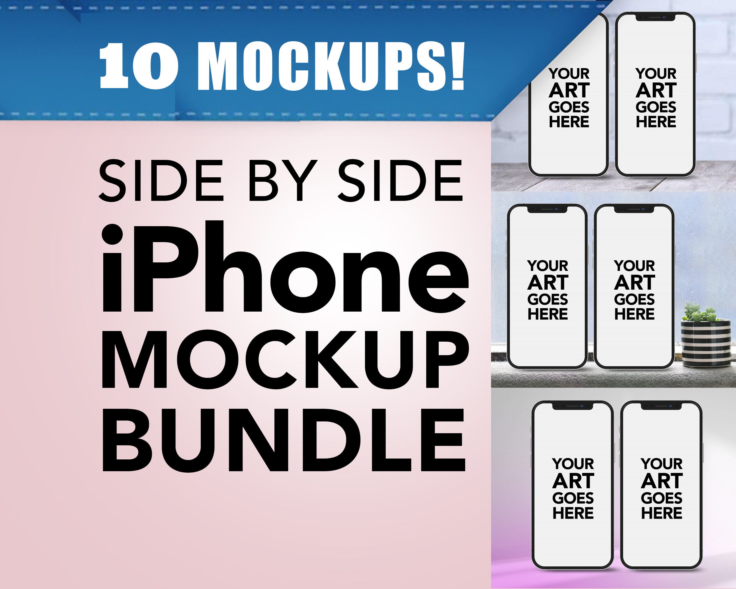 Iphones Mockup Bundle, Mockup Devices, Device Mockup, iPhone 14 Mockup ...