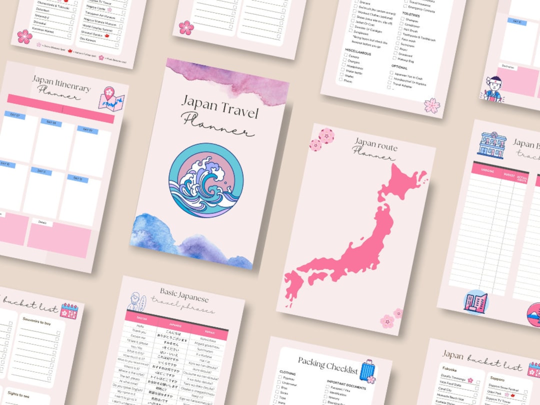 Japan Travel Planner - Printable PDF to Guide Your Trip to Tokyo, Kyoto ...