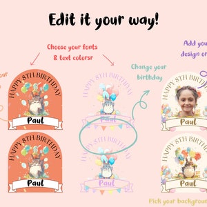 Printable Forest Spirit Cake Topper - Editable Design - Add Your Name ...