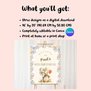 Editable Forest Spirit Welcome Sign, Birthday Party Deco Ghibl ...