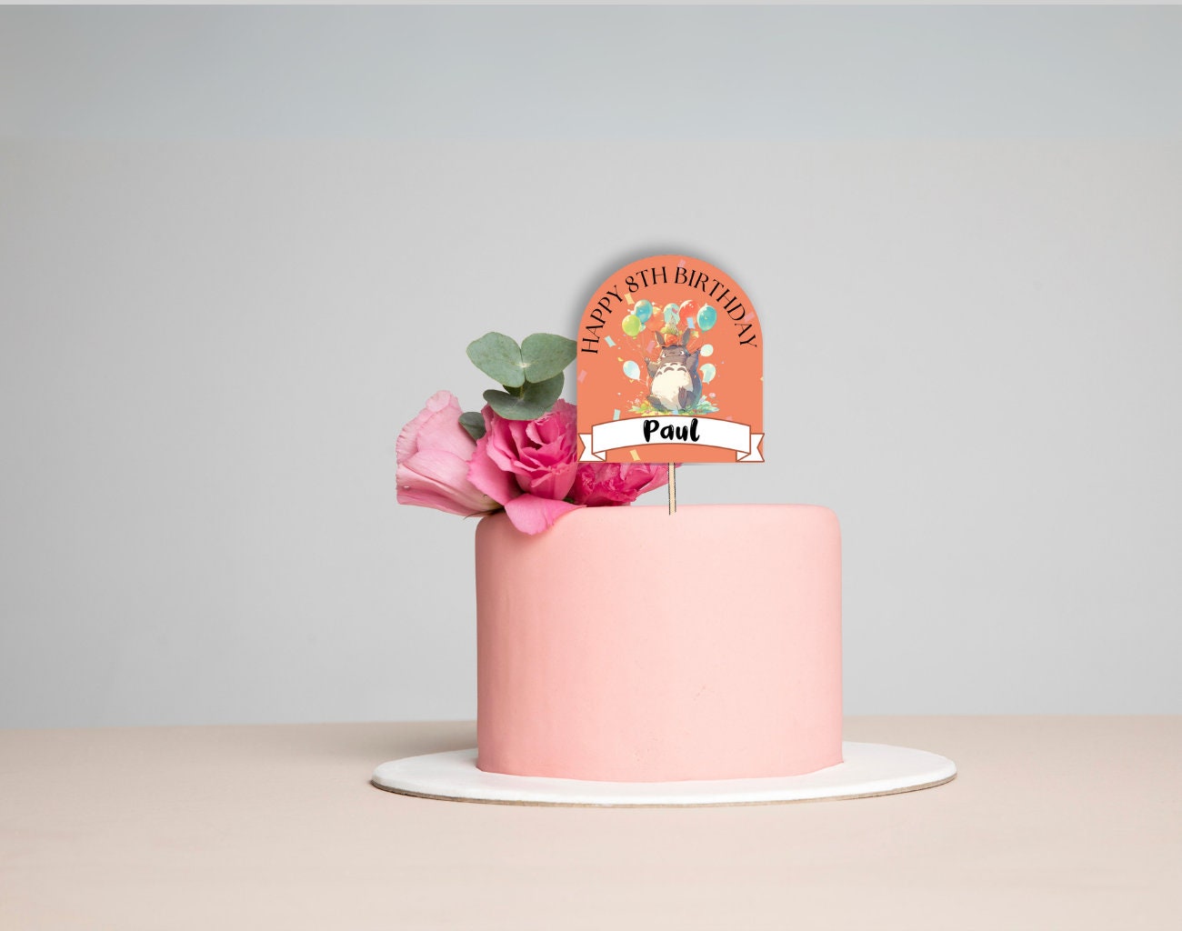 Printable Forest Spirit Cake Topper Editable Design Add Your Name ...