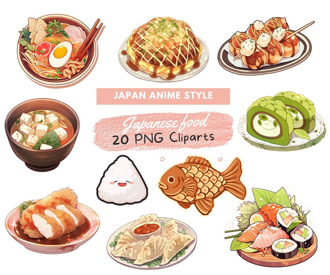 Japanese Food Clipart Bundle Instant Download 20 Pcs Transparent PNG ...