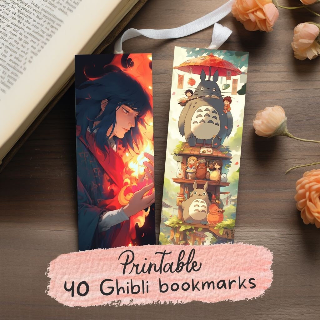 Ghibl Inspired Bookmarks - Printable Bookmarks - Anime Movie ...