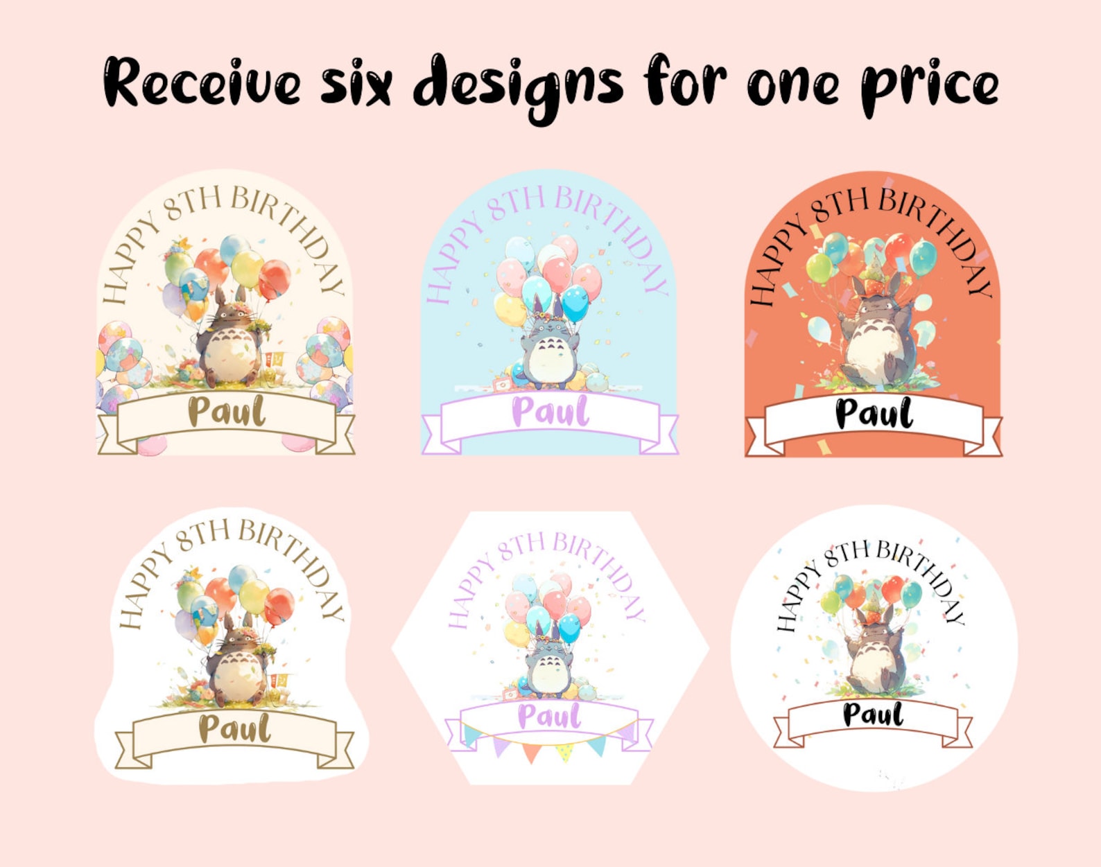 Printable Forest Spirit Cake Topper Editable Design Add Your Name ...