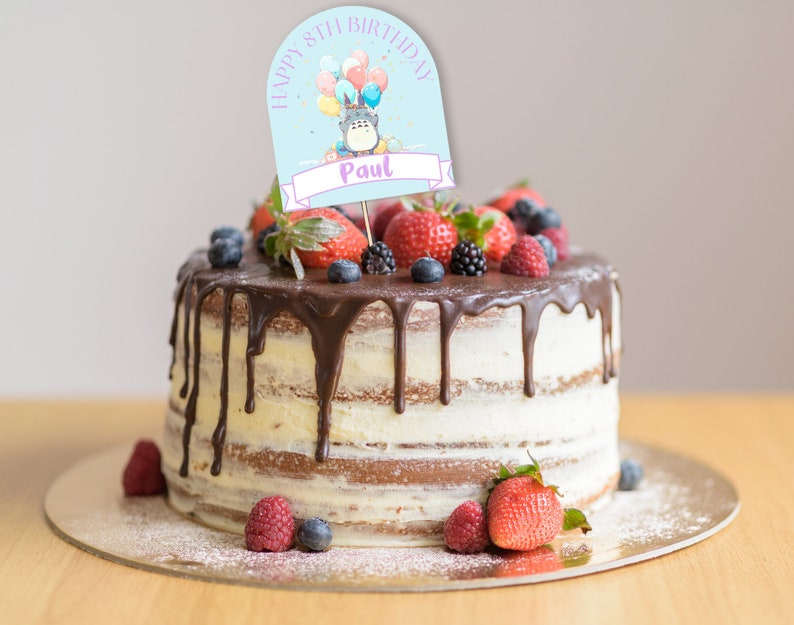 Printable Forest Spirit Cake Topper Editable Design Add Your Name ...