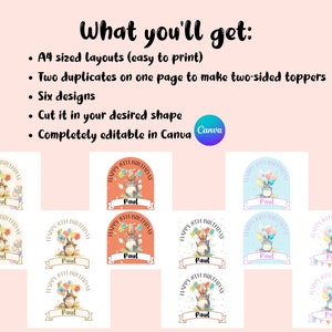 Printable Forest Spirit Cake Topper - Editable Design - Add Your Name ...