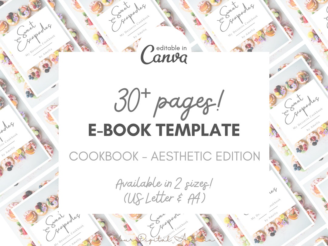 Aesthetic Ebook | Cookbook Template | Minimal Cookbook Canva Template ...