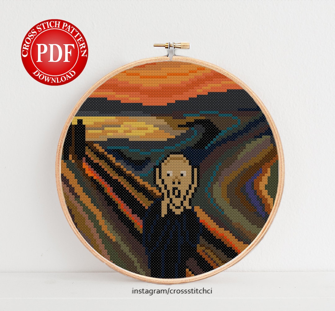 The Scream Cross Stitch Pattern: Munch Art (digital Download) - Etsy