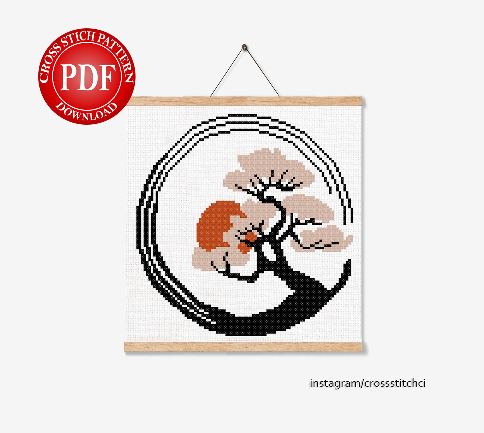Japan Tree Cross Stitch Pattern (PDF Pattern) - Etsy