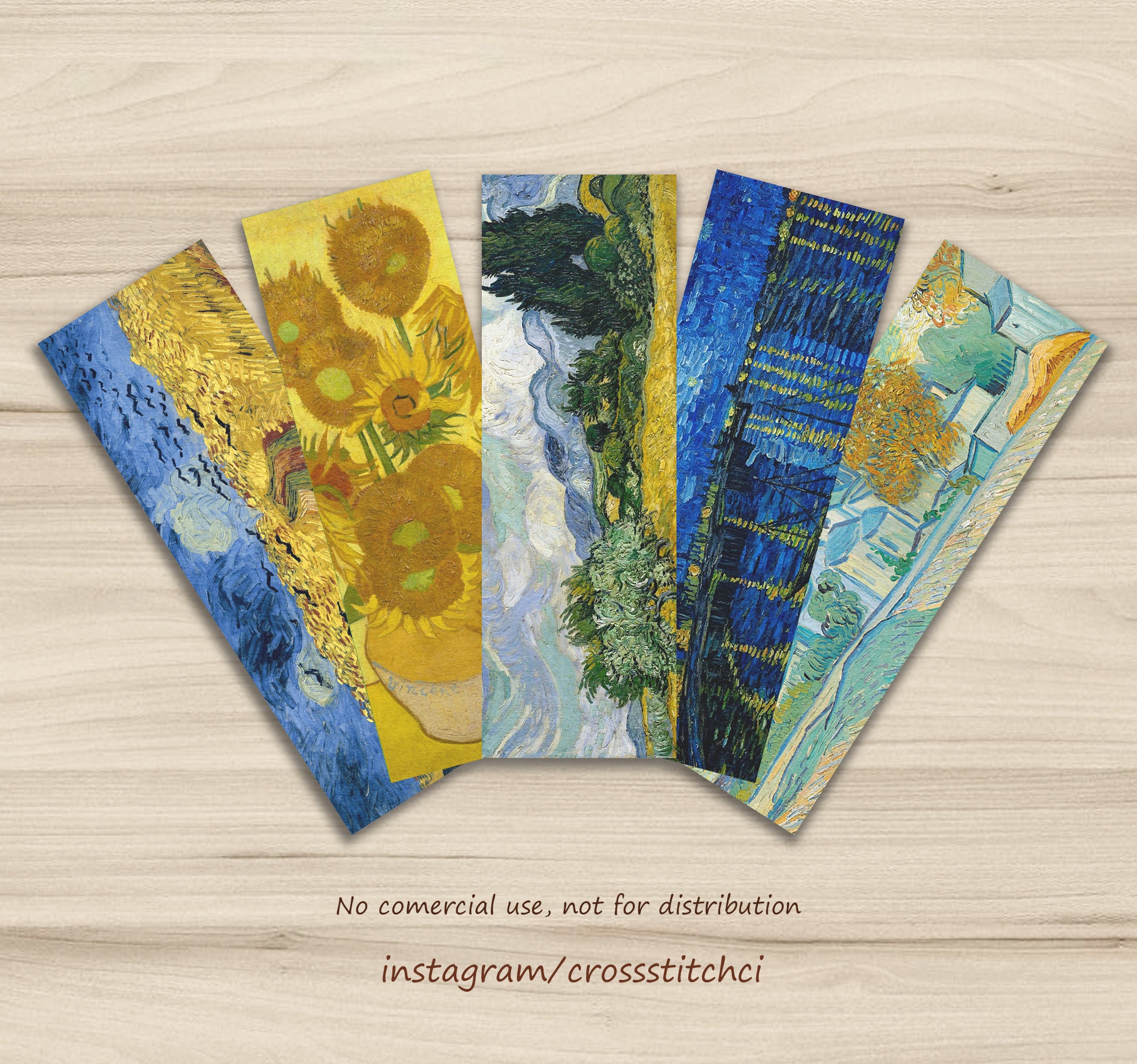 Van Gogh Painting Bookmark Templates, Digital Download, Printable ...