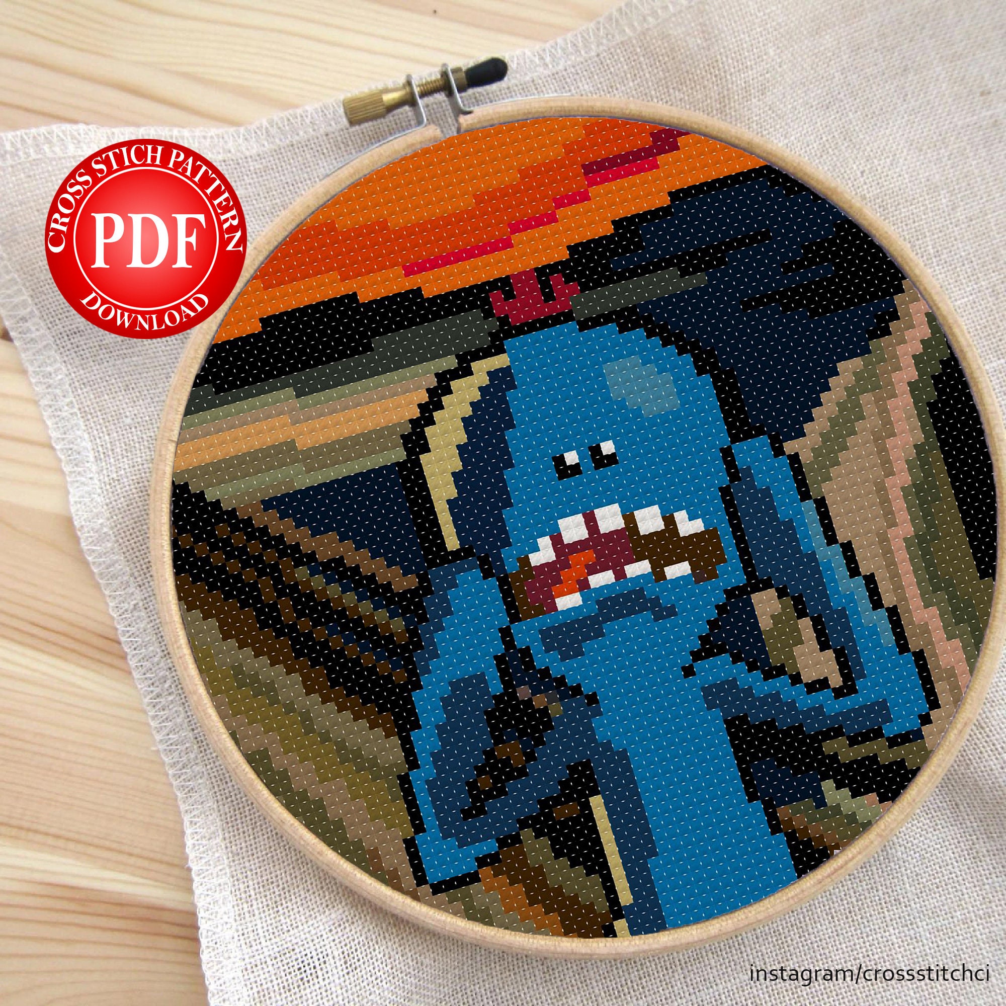Mr. Meeseeks, Scream, Cross Stitch Patern, Digital Download, Printable ...
