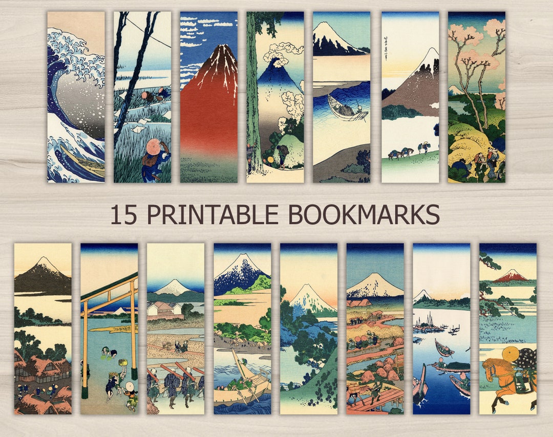 Hokusai Painting Bookmark Templates, Digital Download, Printable ...