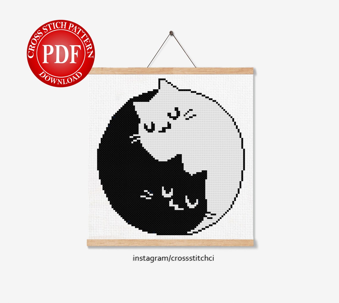Yin Yang Cats Cross Stitch Pattern (digital Download) - Etsy