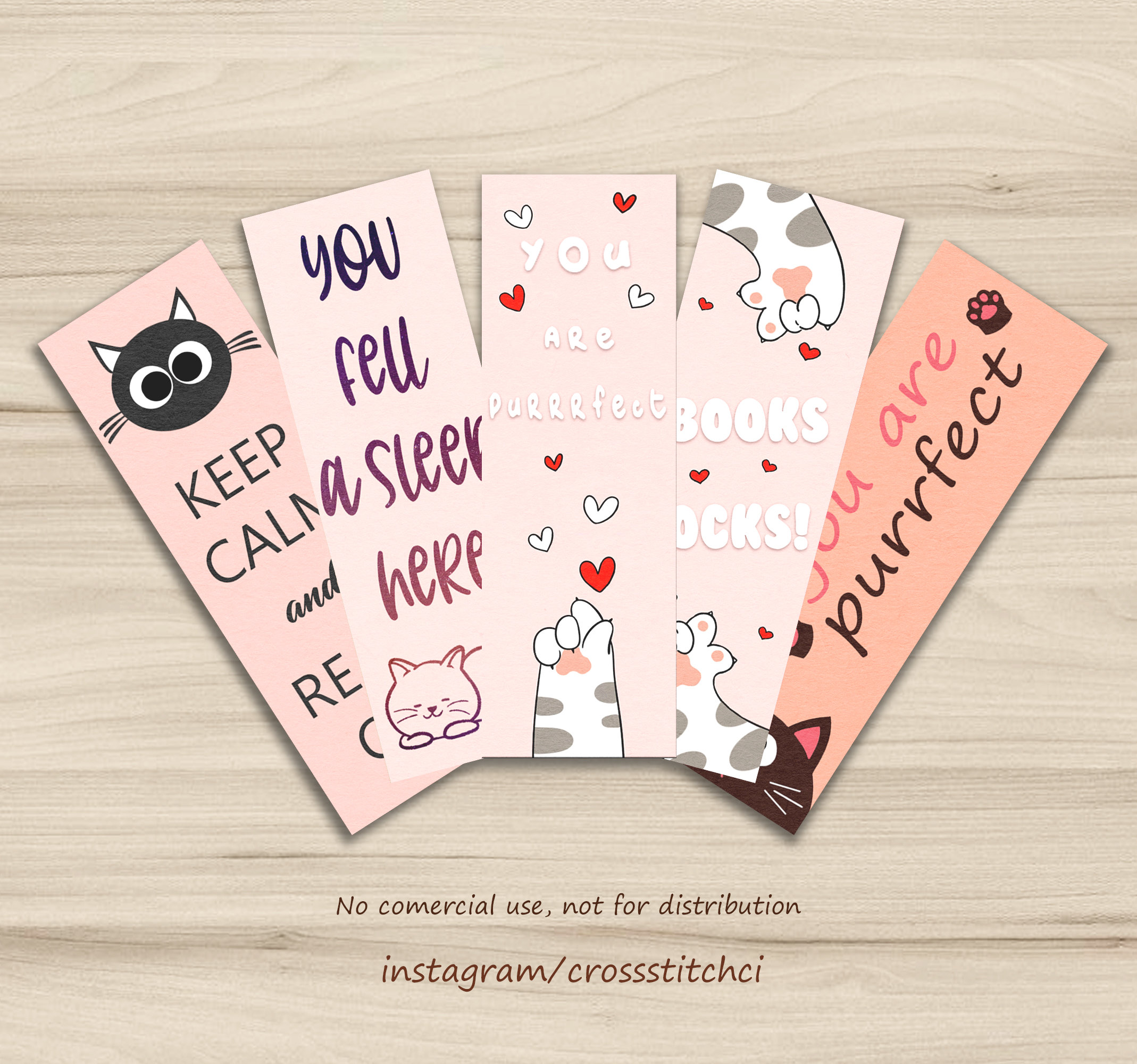 Cat Cute Bookmarks, Printable Bookmark, Instant Download, Digital ...