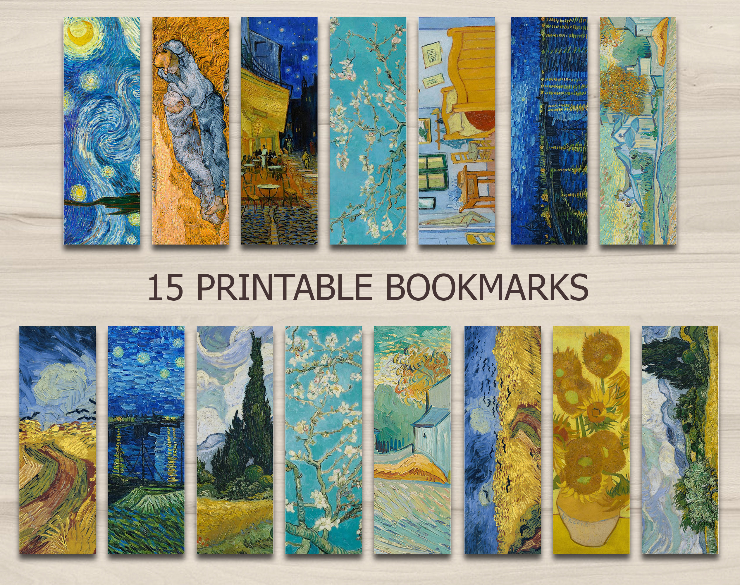 Van Gogh Painting Bookmark Templates, Digital Download, Printable ...