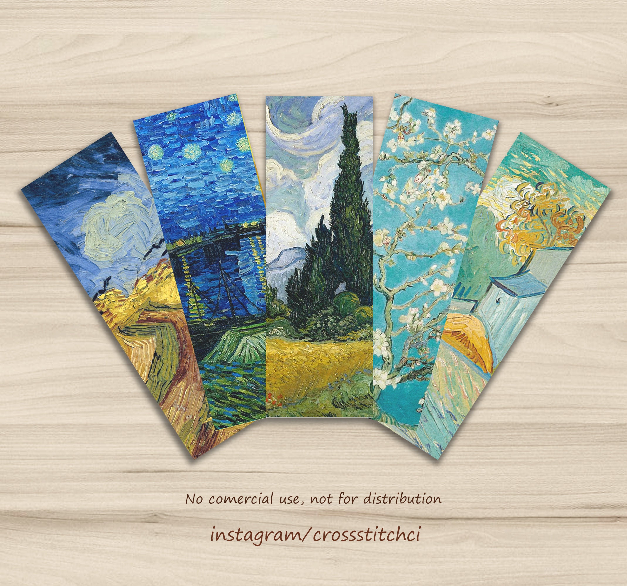Van Gogh Painting Bookmark Templates, Digital Download, Printable ...