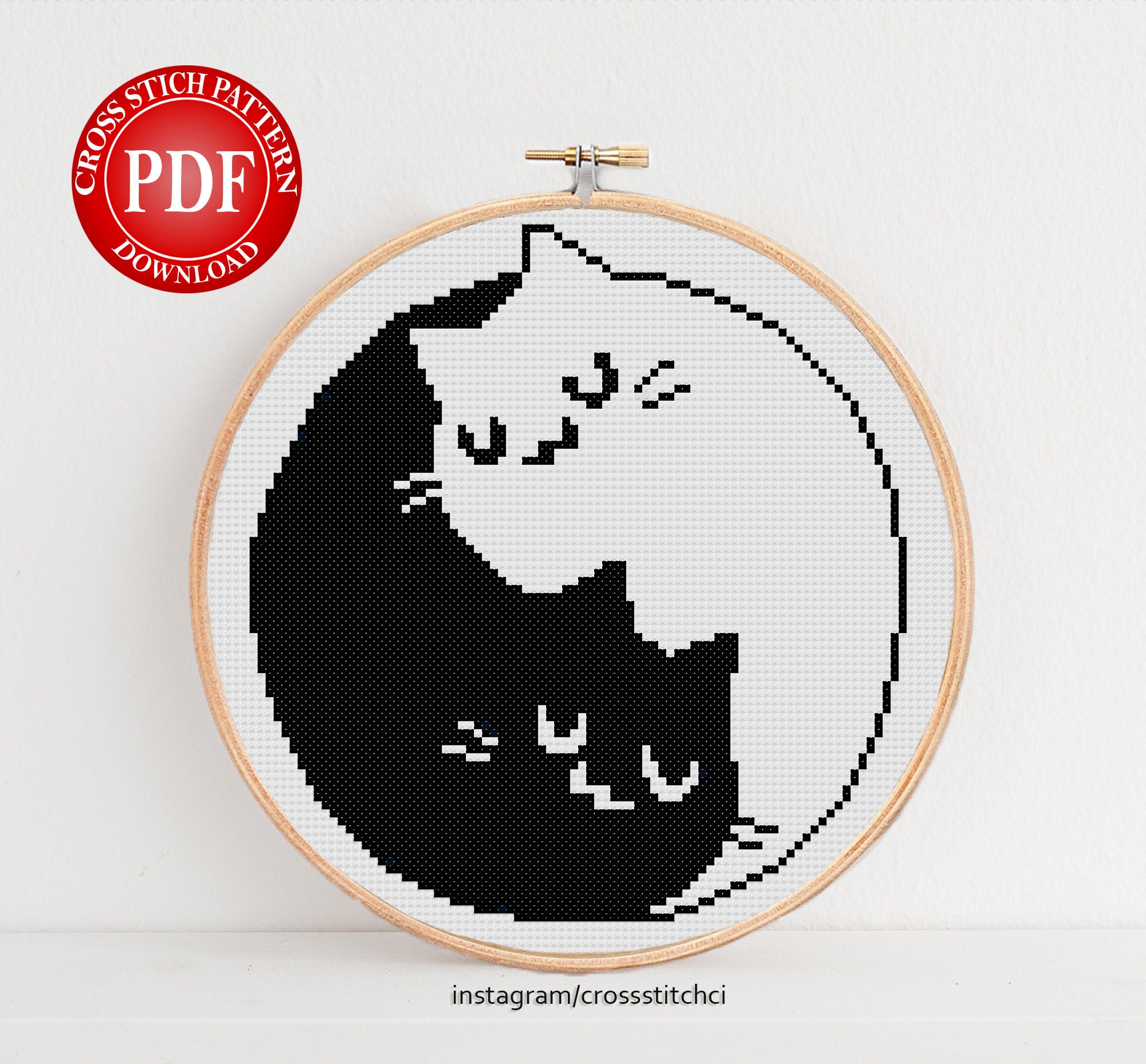 Yin Yang Cats Cross Stitch Pattern (digital Download) - Etsy