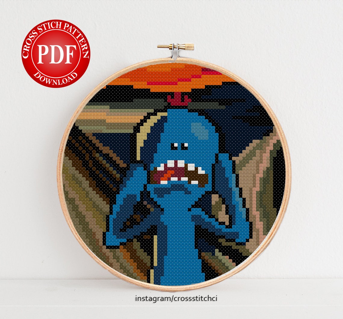 Mr. Meeseeks, Scream, Cross Stitch Patern, Digital Download, Printable ...