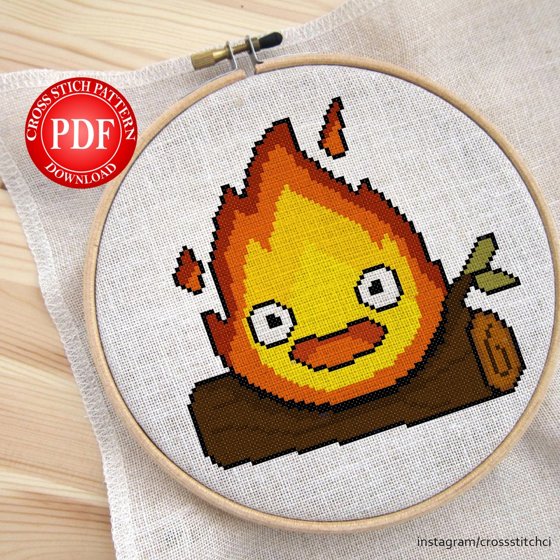 Cartoon Fire, Spark, Cross Stitch Pattern, Digital Download, Printable ...