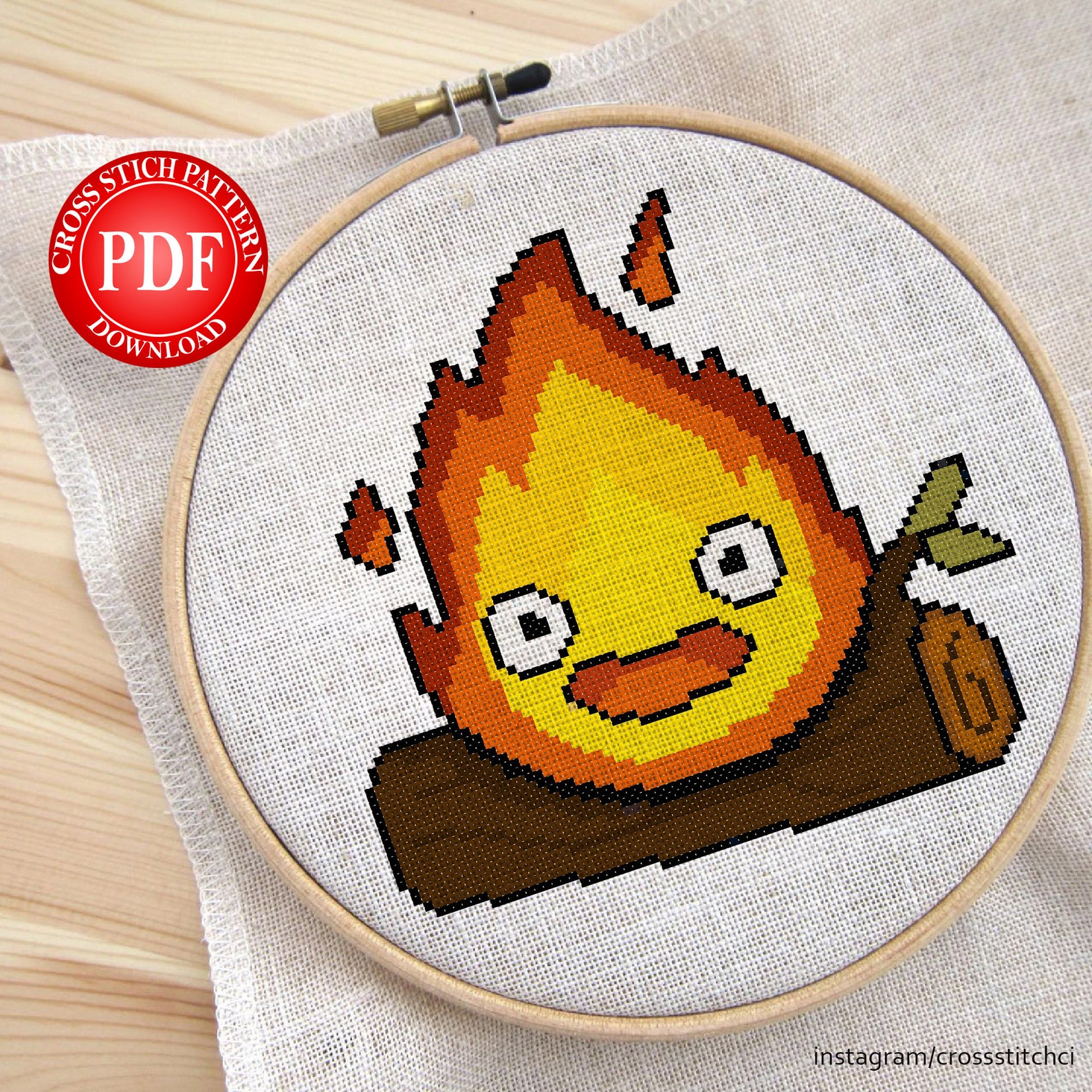 Cartoon Fire Spark Cross Stitch Pattern (digital Download) - Etsy