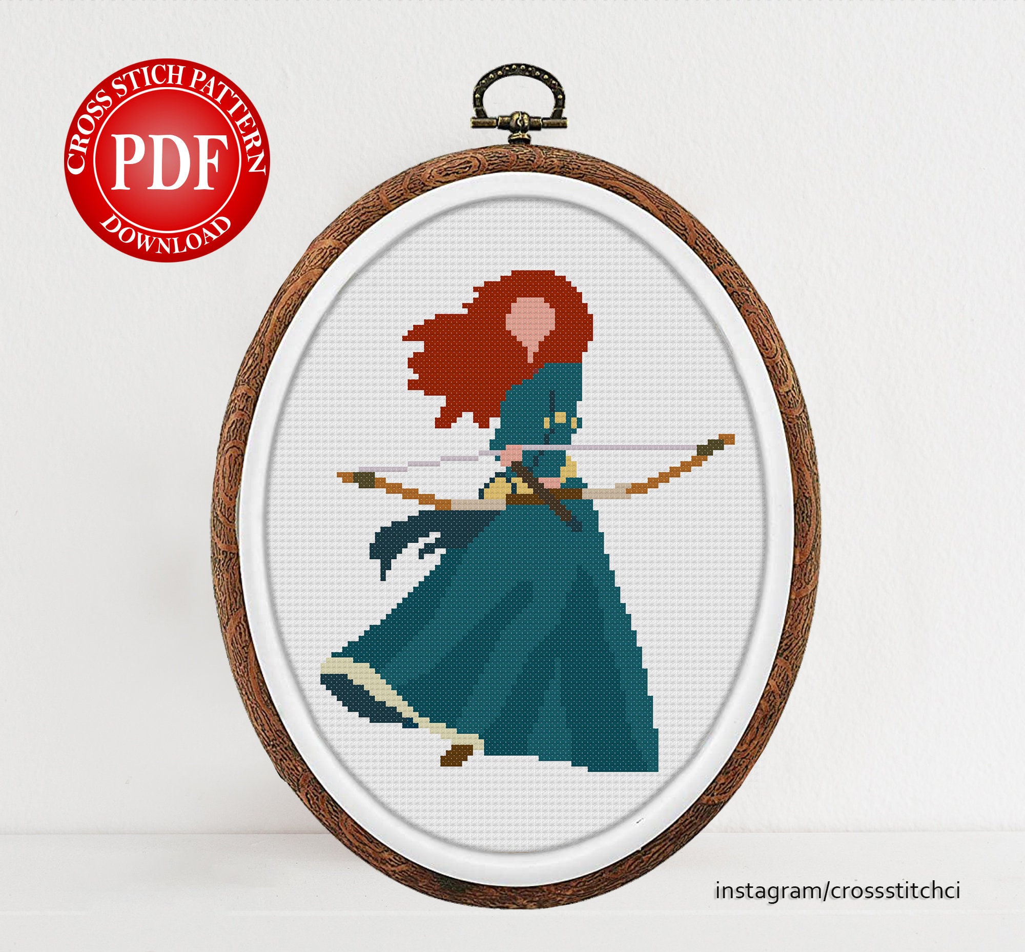 Merida Cross Stitch Pattern: Printable Digital Download - Etsy