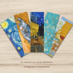 Van Gogh Painting Bookmark Templates, Digital Download, Printable ...