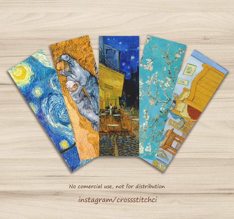 Van Gogh Painting Bookmark Templates, Digital Download, Printable ...