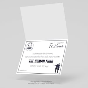 Seinfeld George Costanza Gift Card, Human Fund, Seinfeld, Printable ...
