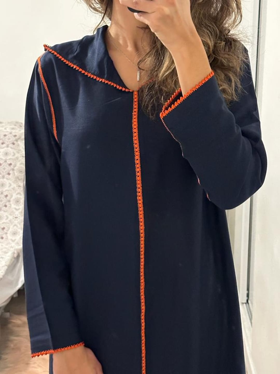 Moroccan Jellaba for Women: Elegant Royal Blue Randa Style - Etsy